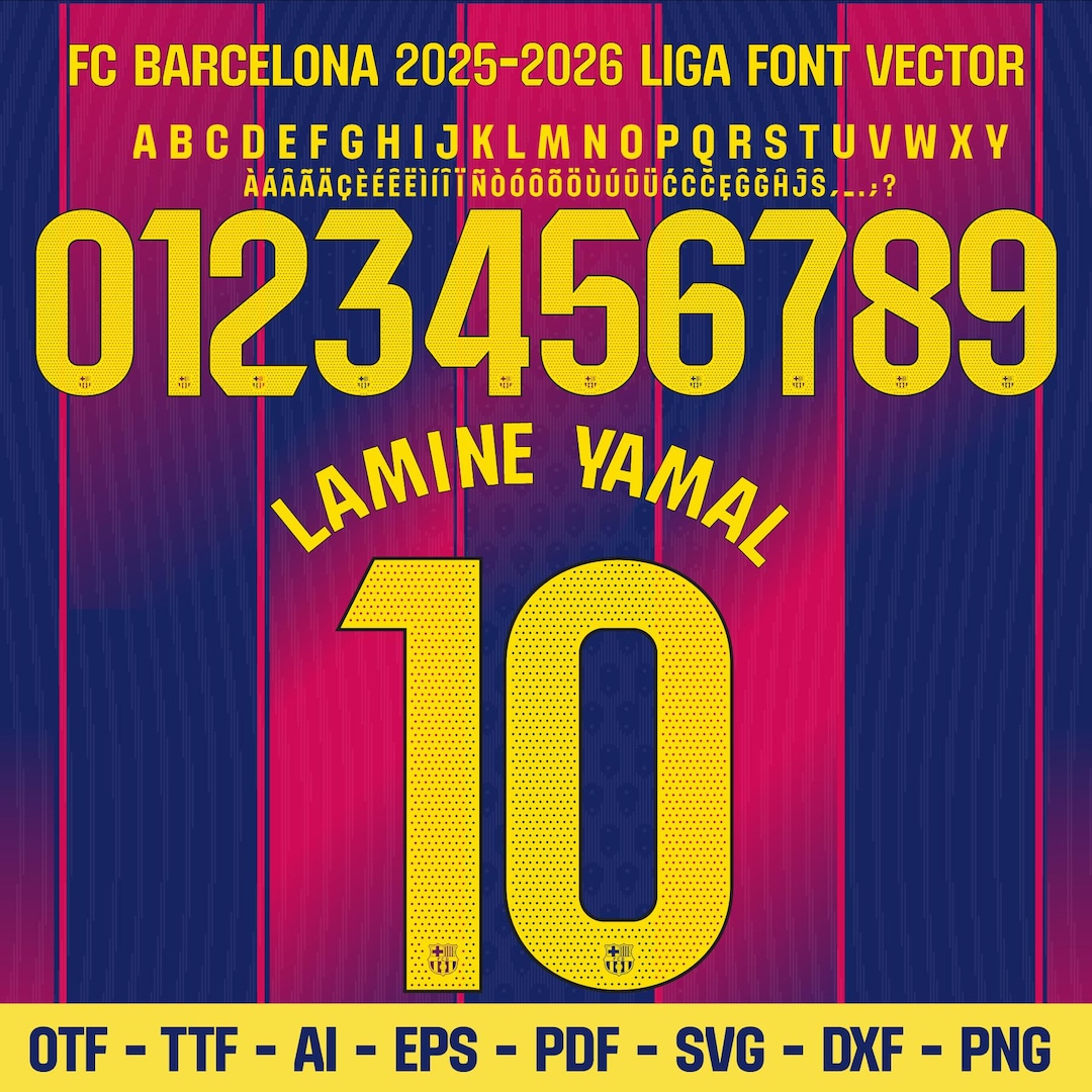 Font Vector Barcelona 25-26 : Jersey Barca Lamine Yamal 10 Font ...