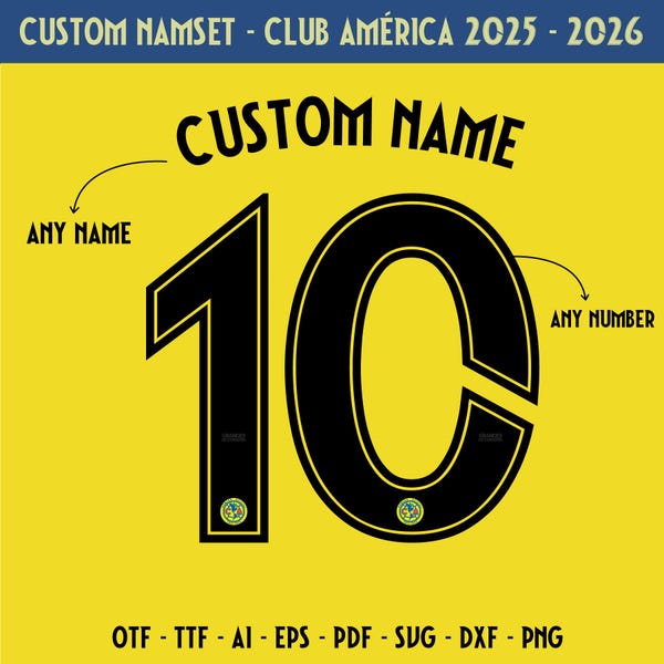 Club America Soccer Font - Etsy