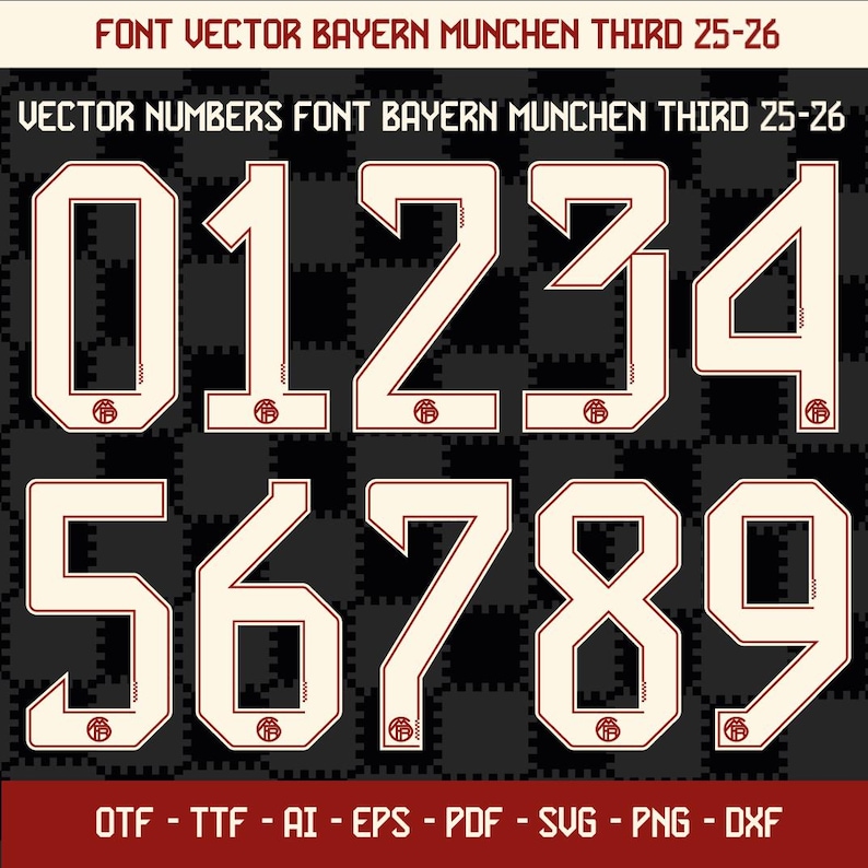 Schriftart Vektor Bayern München Ausweich-Trikot: 2025-26 UCL ...