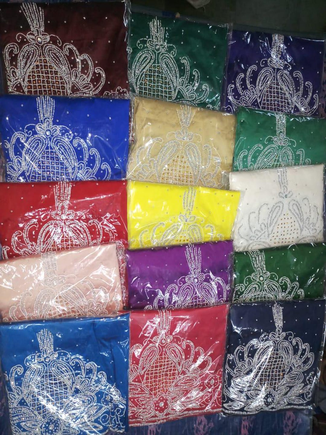 Luxury Nigerian George Wrapper With Blouse – Hand Beaded Fabric Set - Etsy