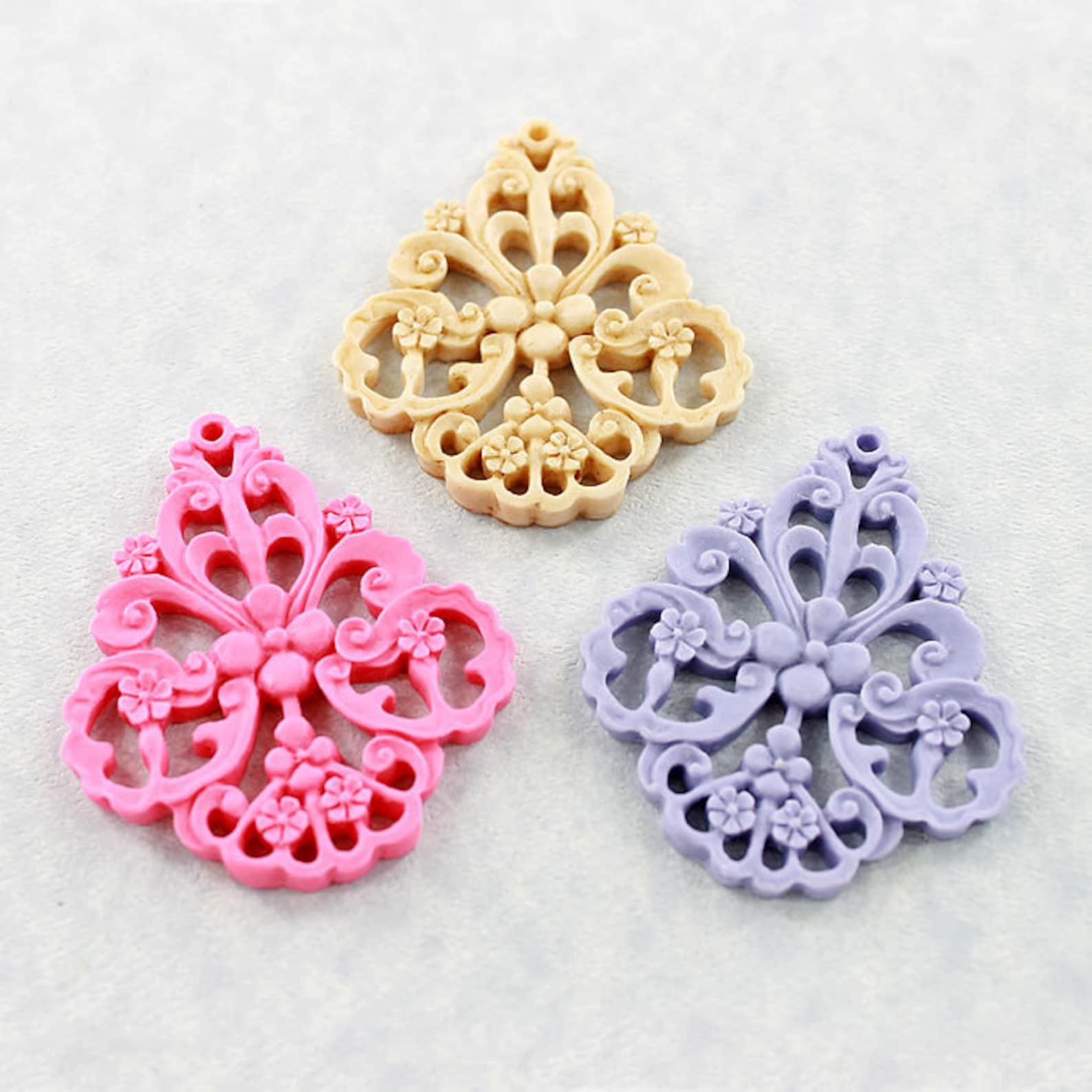 Large Flower Filigree Mold Victorian Mould Resin Mold Earrings 59mm ...
