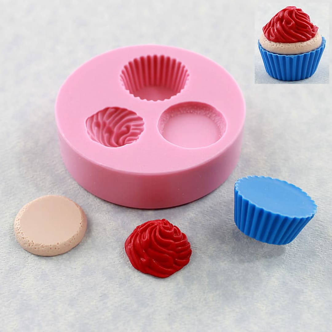 Kawaii Cupcake Mold Mould Resin Polymer Clay Wax Chocolate Fondant (321 ...