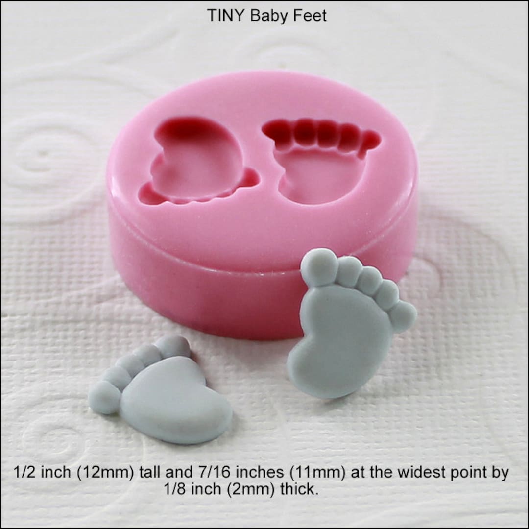 TINY Baby Feet Flexible Mini Mold/mould (12mm) for Crafts, Jewelry ...