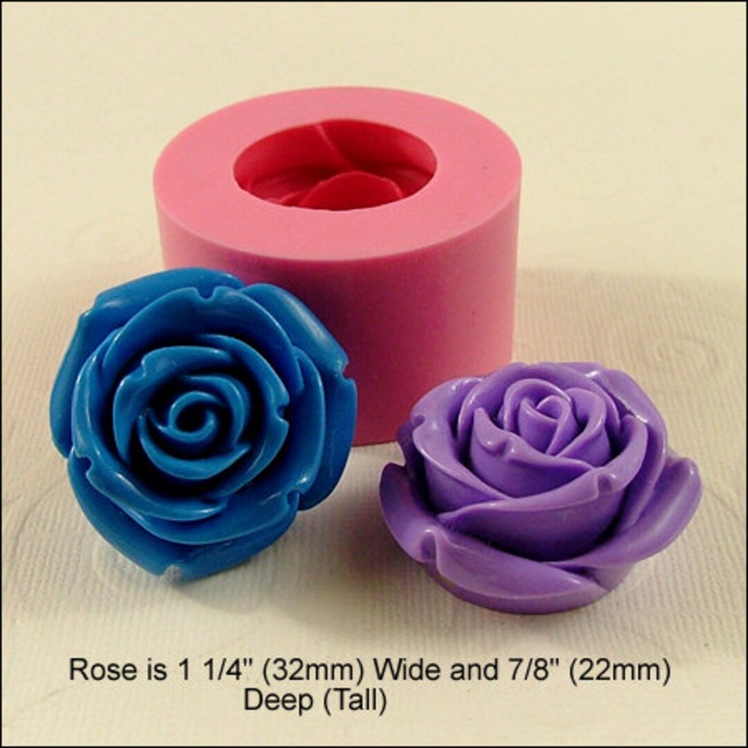 Big Bold Rose Silicone Mold Flexible Mould Chocolate, Fondant, Butter ...