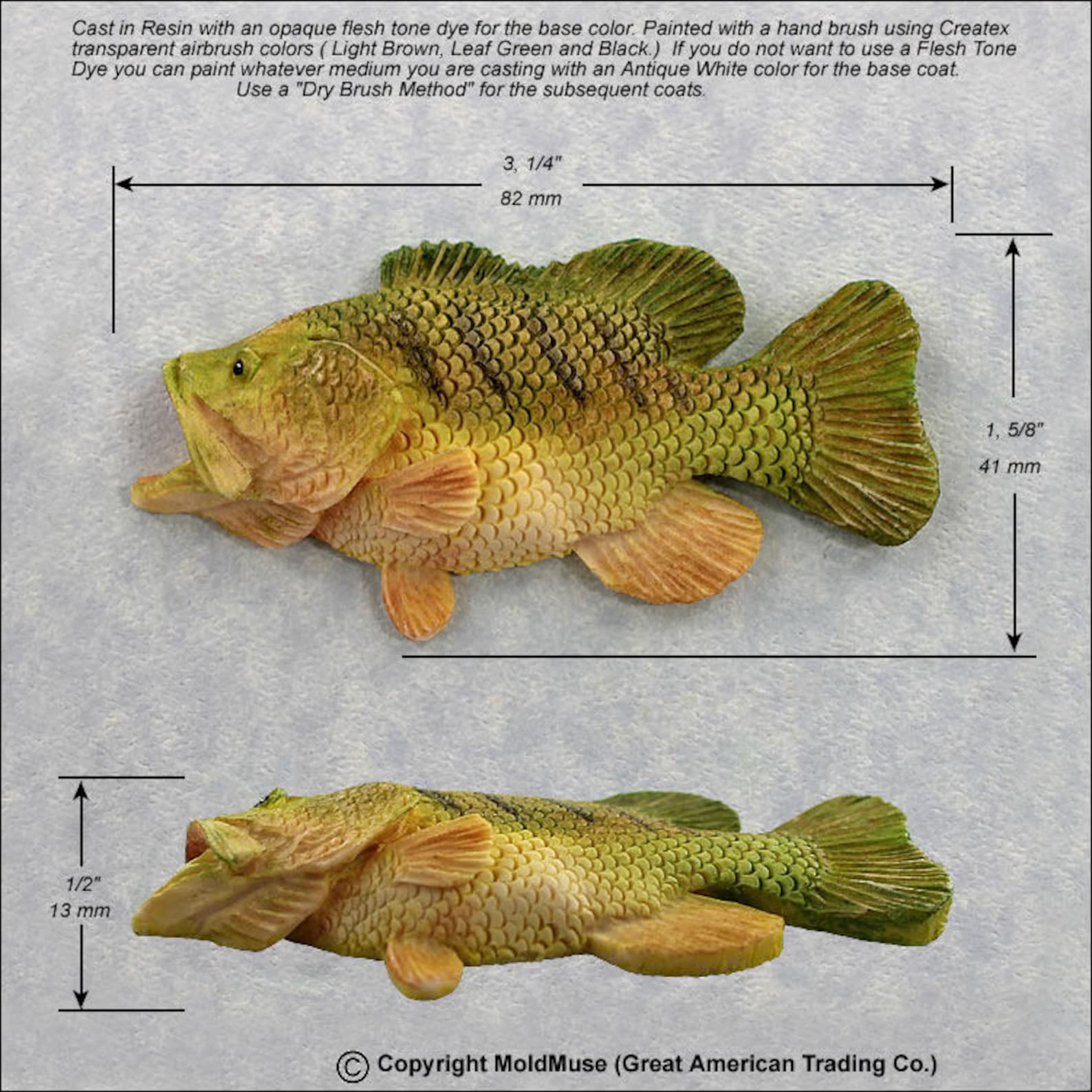 Fish Silicone Mold Fresh Water Bass Mould Resin Polymer Clay - Etsy