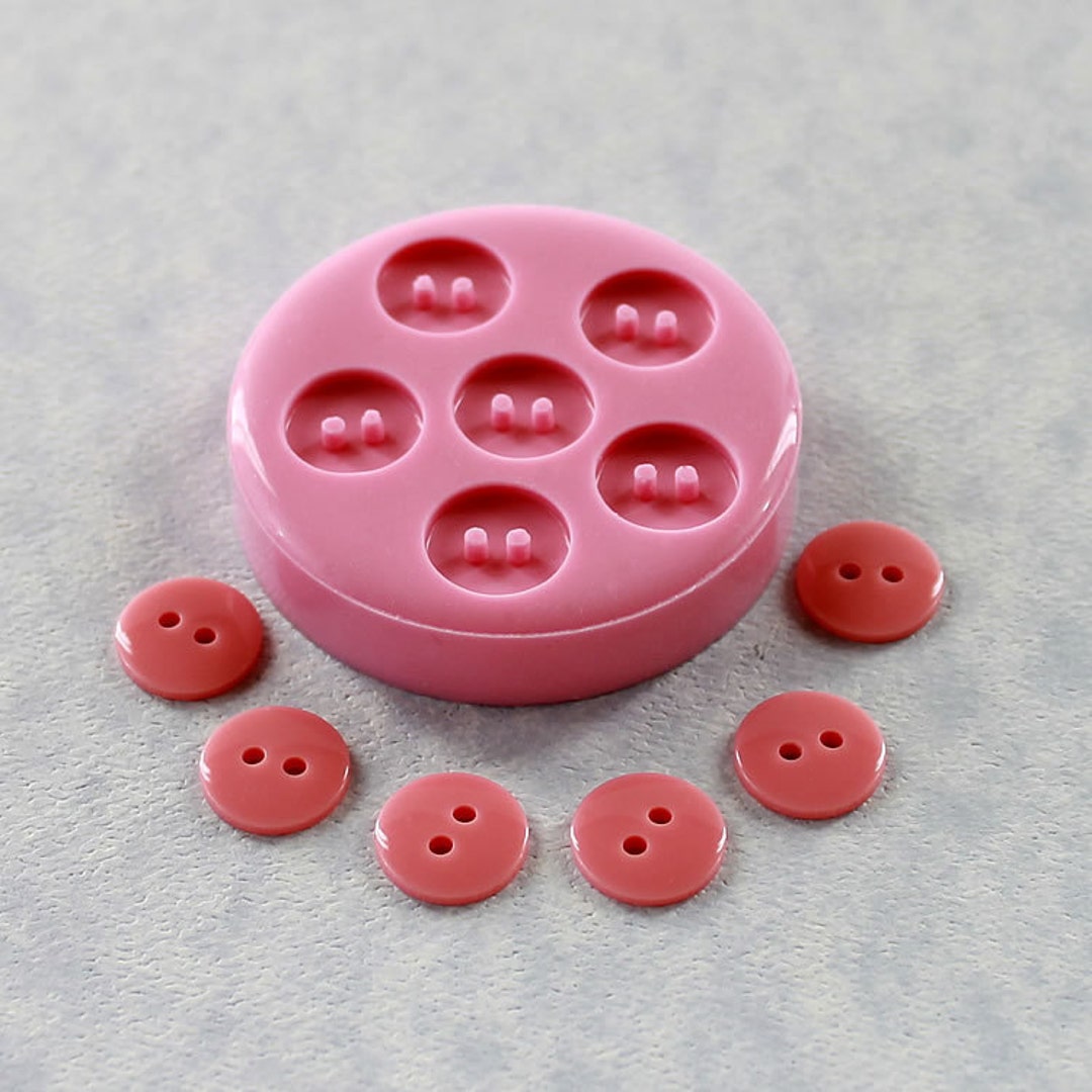 Button 6 Cavity Flexible Silicone Mold/mould (12mm) for Crafts, Jewelry ...
