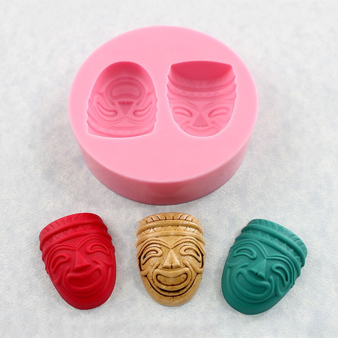 Tiki Mask Mold Mould Silicone Resin Mold Polymer Clay Fondant Chocolate ...