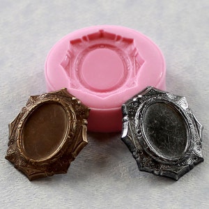 Miniature Frame Mold for 18mm Cameo Resin Mold Polymer Clay Mold (285 ...