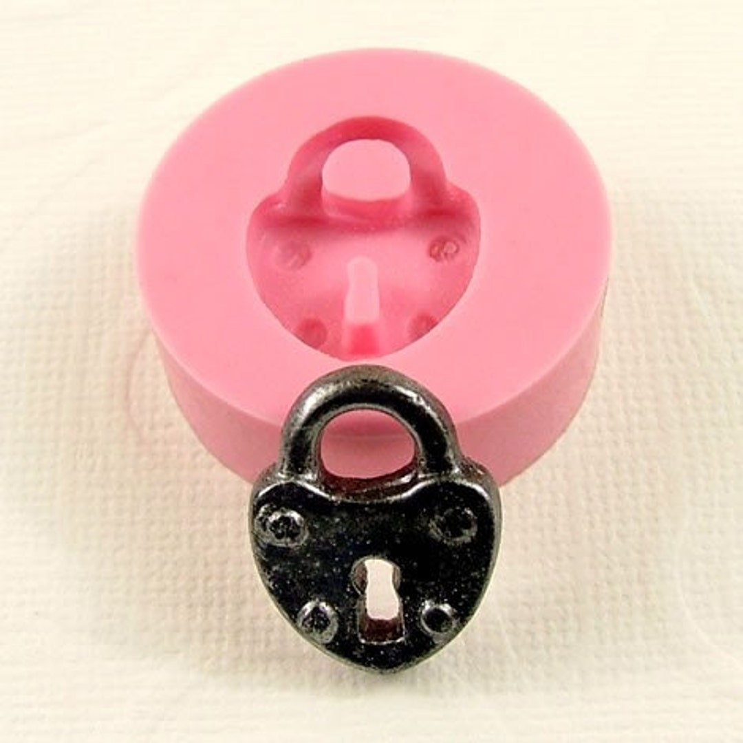 Small Steampunk Padlock Flexible Mini Mold/mould 19mm for Crafts ...