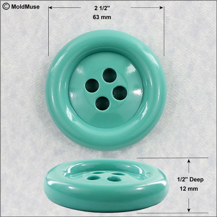 Huge Button Mold 2.5 Inches Full Size Soap Mold, Resin, Candy, Polymer ...