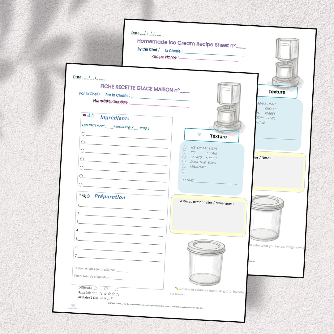 Ninja Creami Recipe Sheet to Fill in - Printable Ninja Creami Recipe ...
