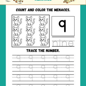 Dog-themed Math Worksheets - Numbers 1–10 - Color, Trace, and Write ...