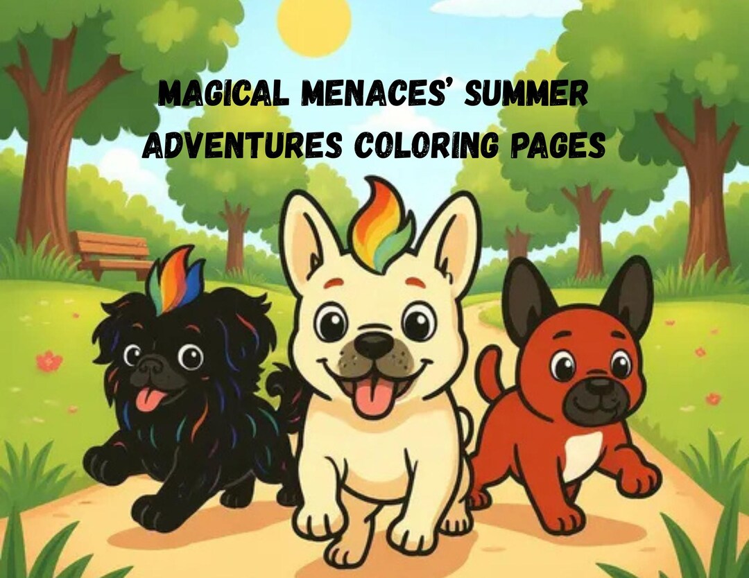 Summer Coloring Book -- Digital Download Featuring Cute Canine ...