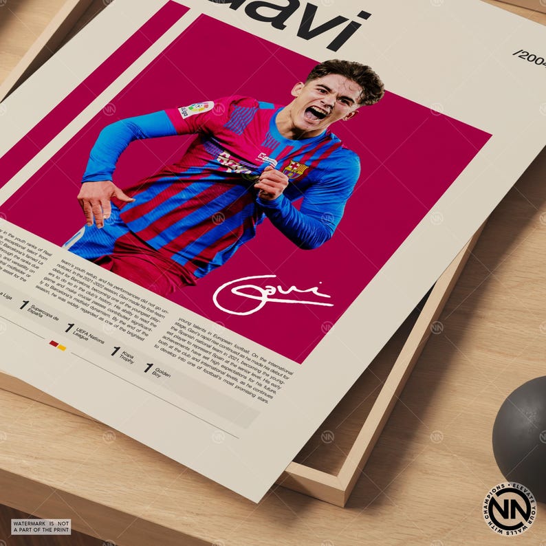 Gavi Poster, Barcelona Poster, Soccer Gifts, Sports Poster, Football ...