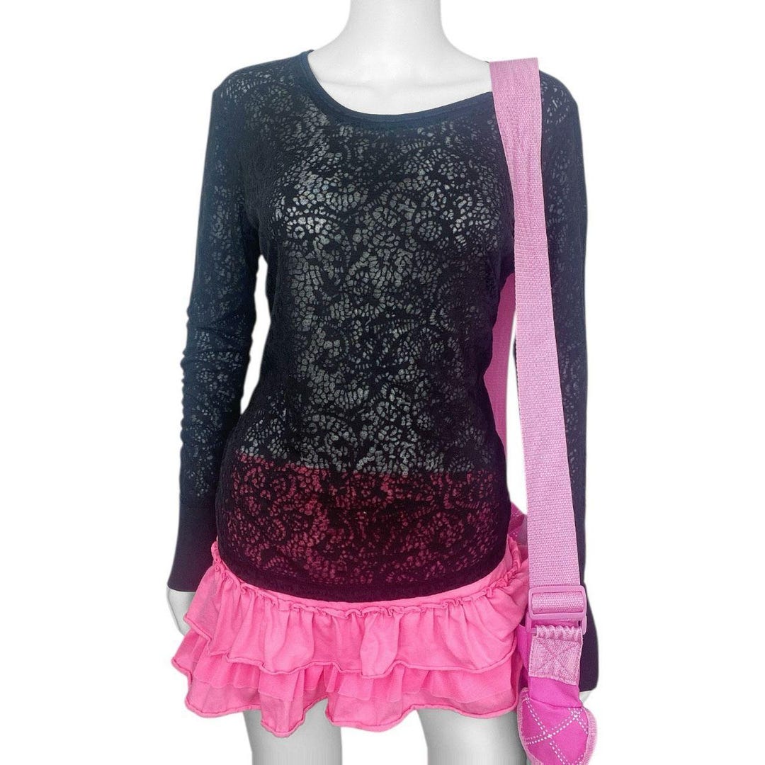 00s 2010s Emo Grunge Burnout Floral Semi Sheer Long Sleeve Sz S/M - Etsy