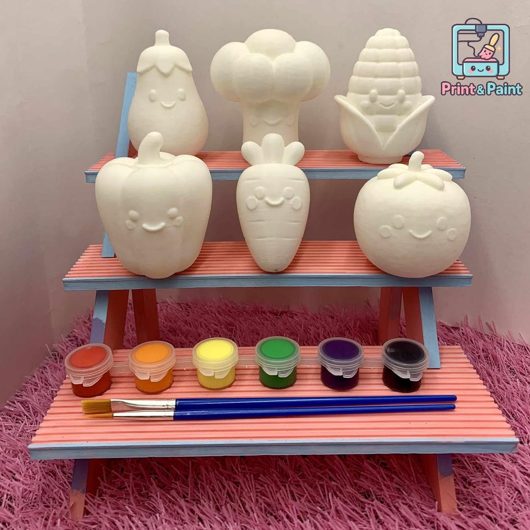 Kids Vegetable Paint Kit 3D Printed DIY Art Craft Set Kids Painting ...