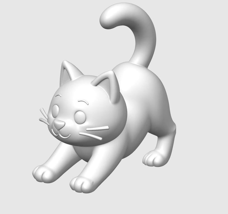 Model #2: Stretching Cat 3D Printable Figurine, 3mf Digital Download ...