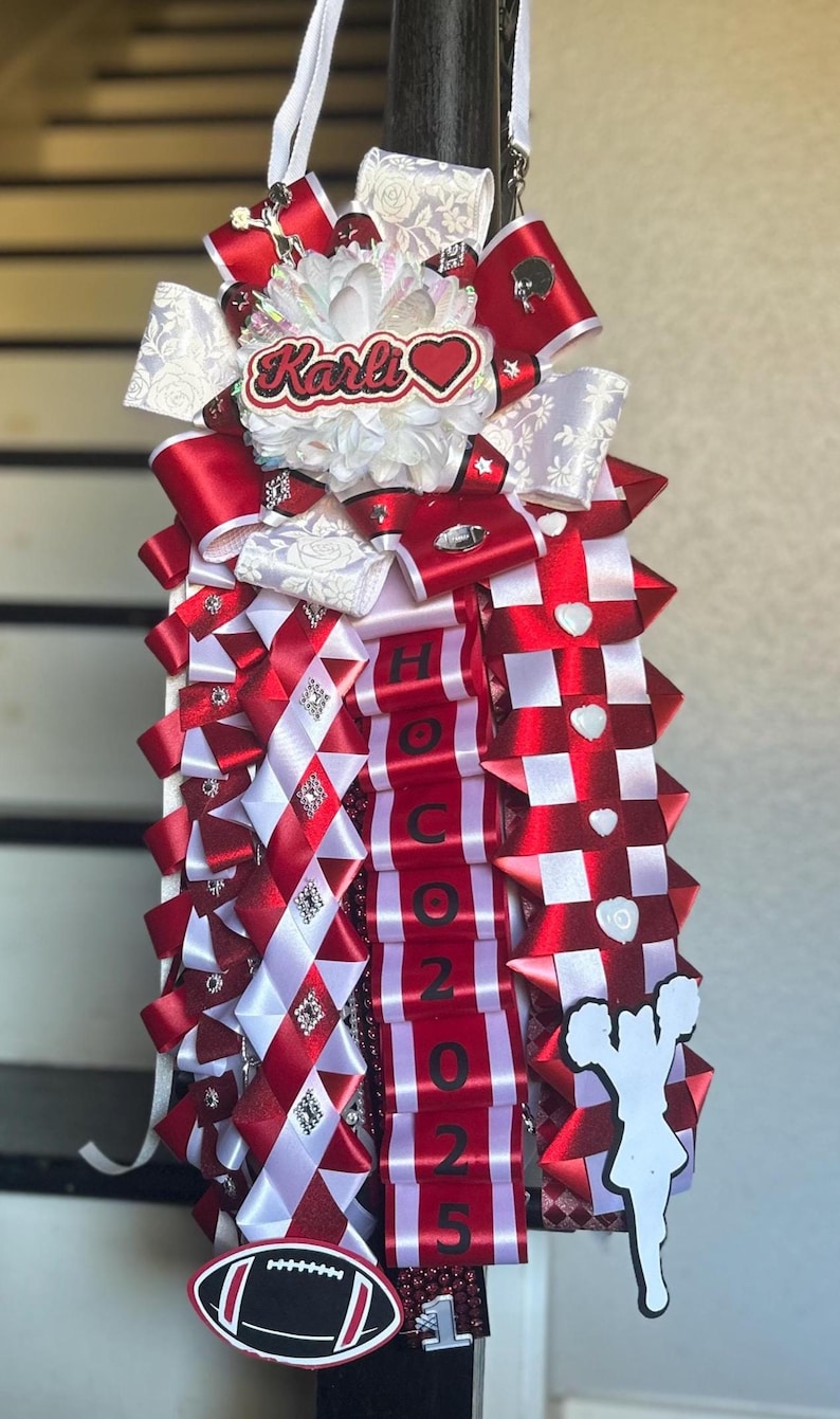 Custom Homecoming Mum and Garter: Texas Tradition, School Mascot - Etsy