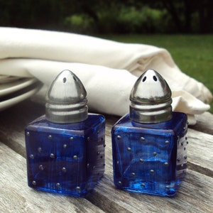 Mini Salt and Pepper Set Blue - Etsy