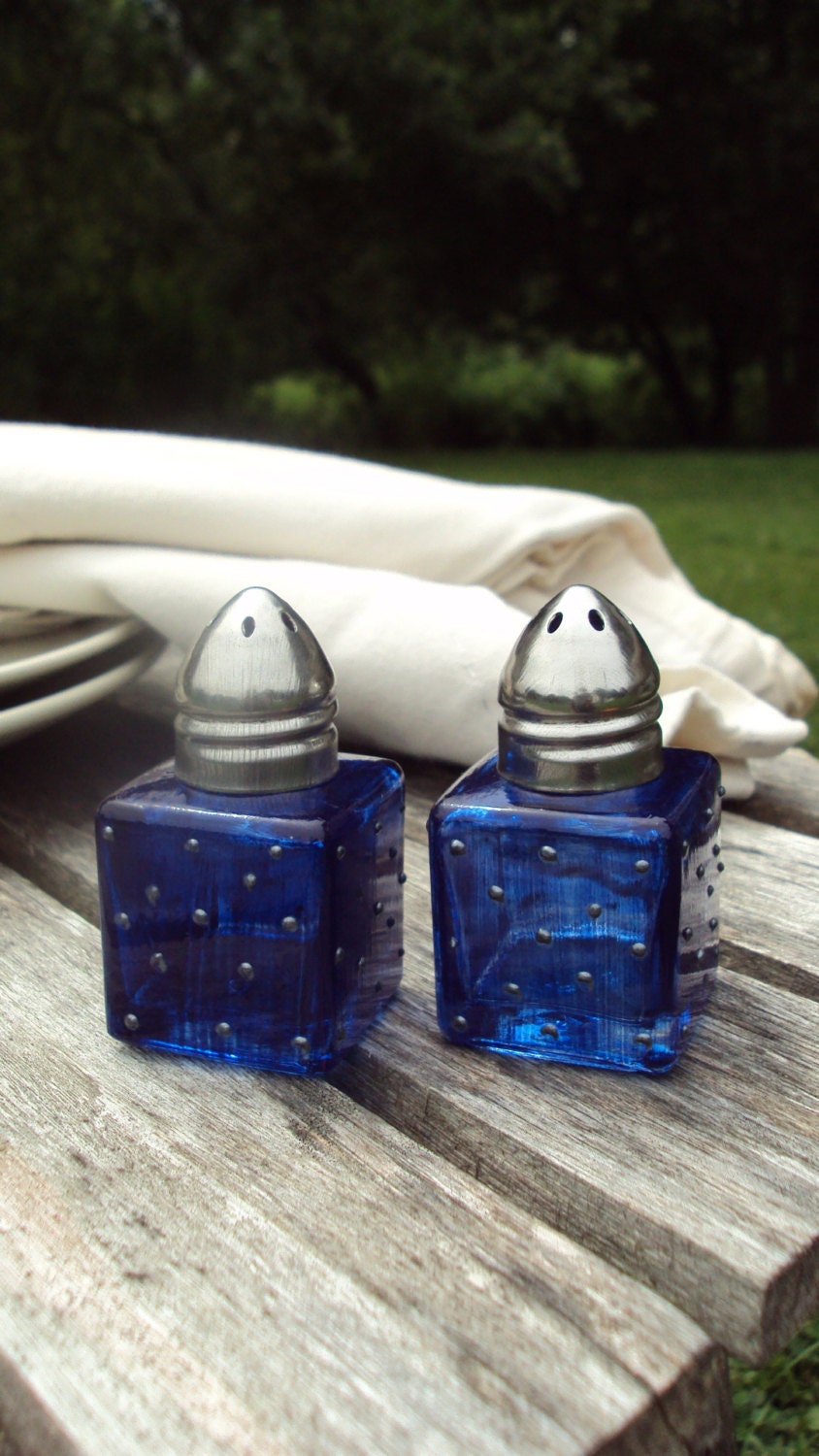 Mini Salt and Pepper Set Blue - Etsy