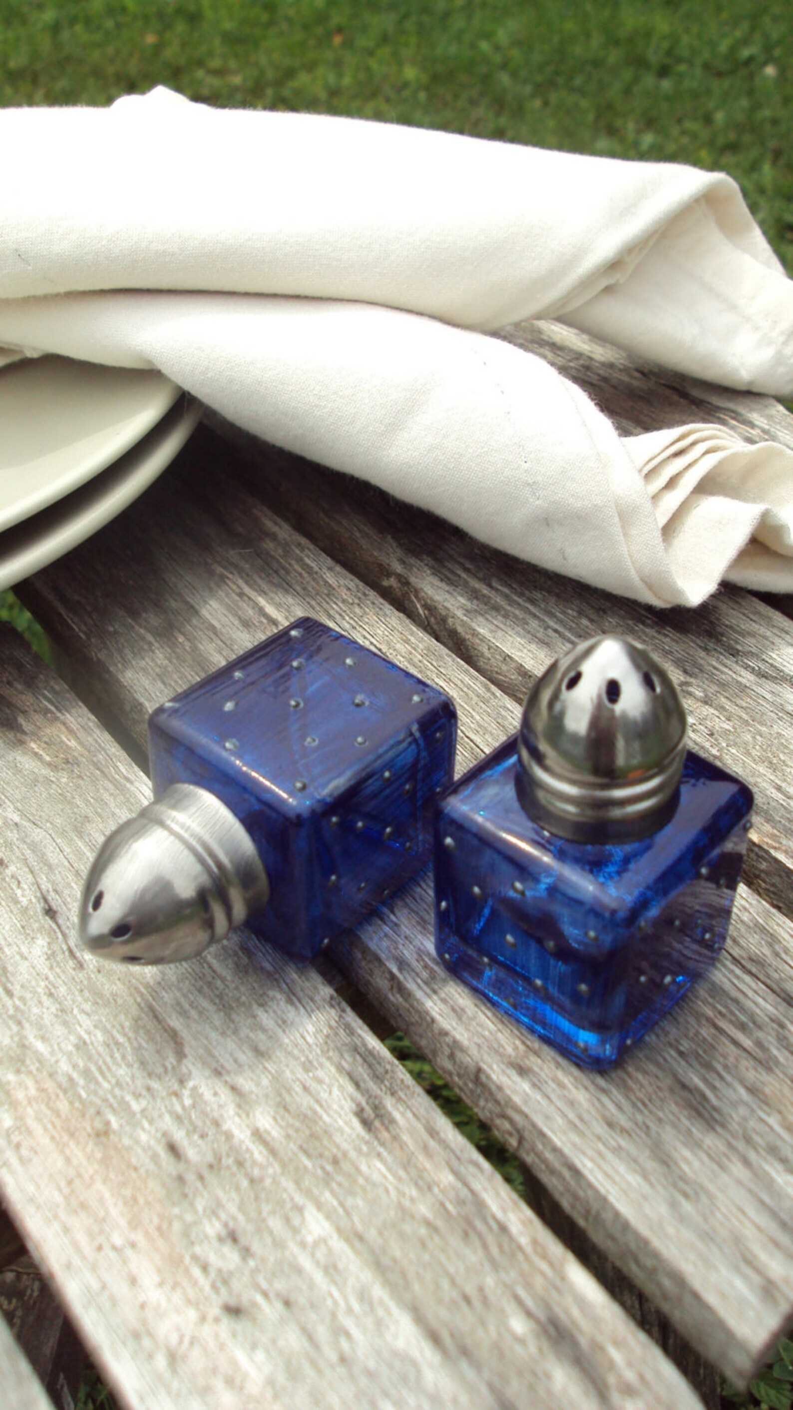 Mini Salt and Pepper Set Blue - Etsy