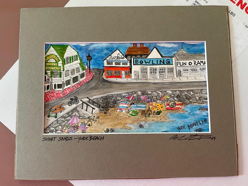 York Beach Maine Short Sands Art Digital Download - Etsy