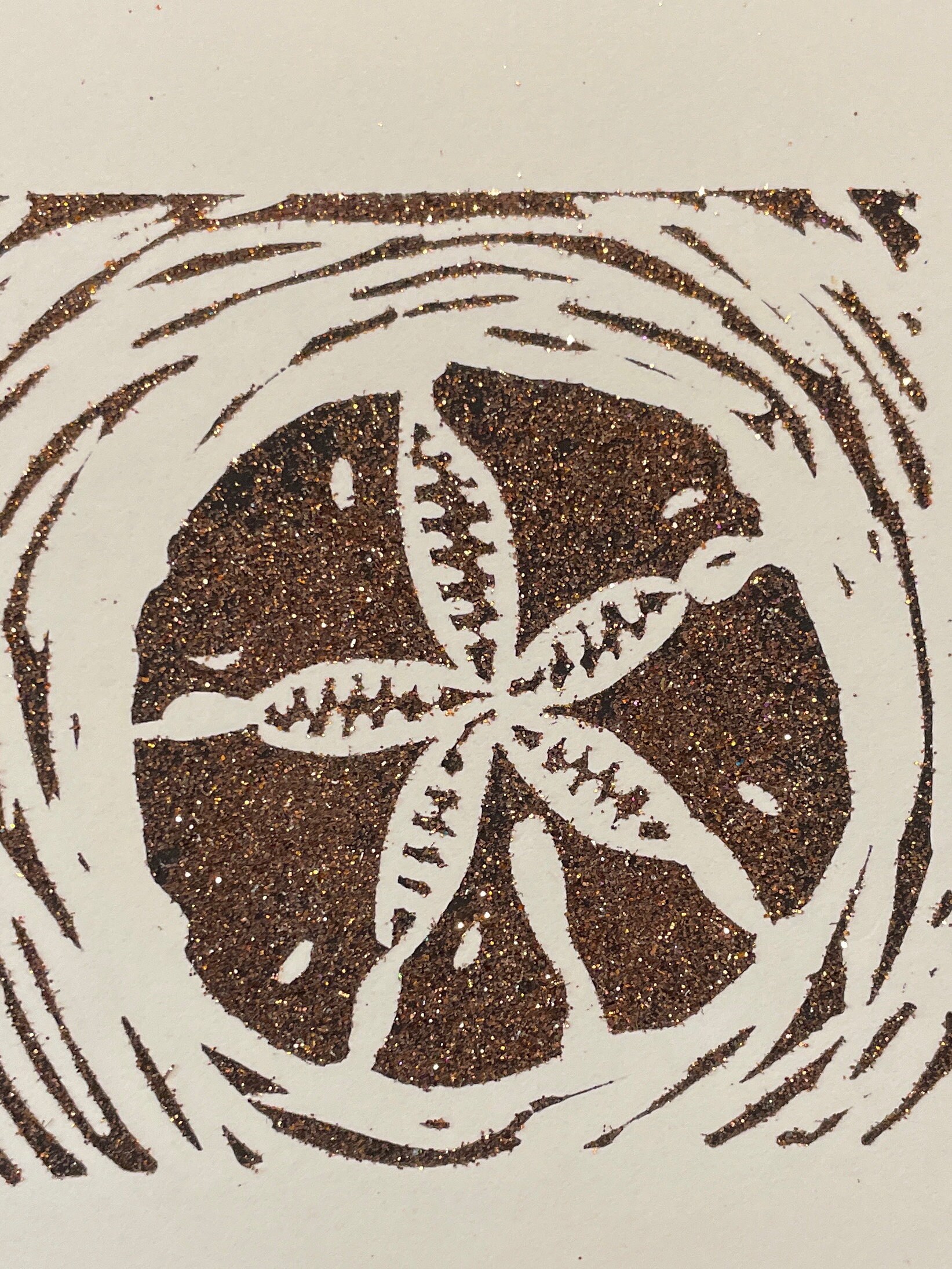 Sand Dollar Shell Beach Ocean Sea Block Printing Linoleum Carving ...