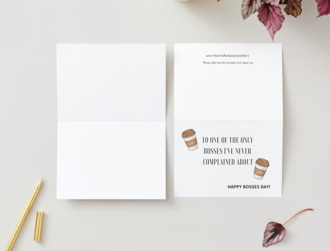 Happy Bosses Day Printable Greeting Card Digital Download Work ...