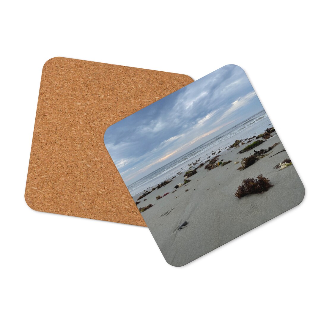Coastal Coasters With Cork Backing beach Ocean Nautical - Etsy