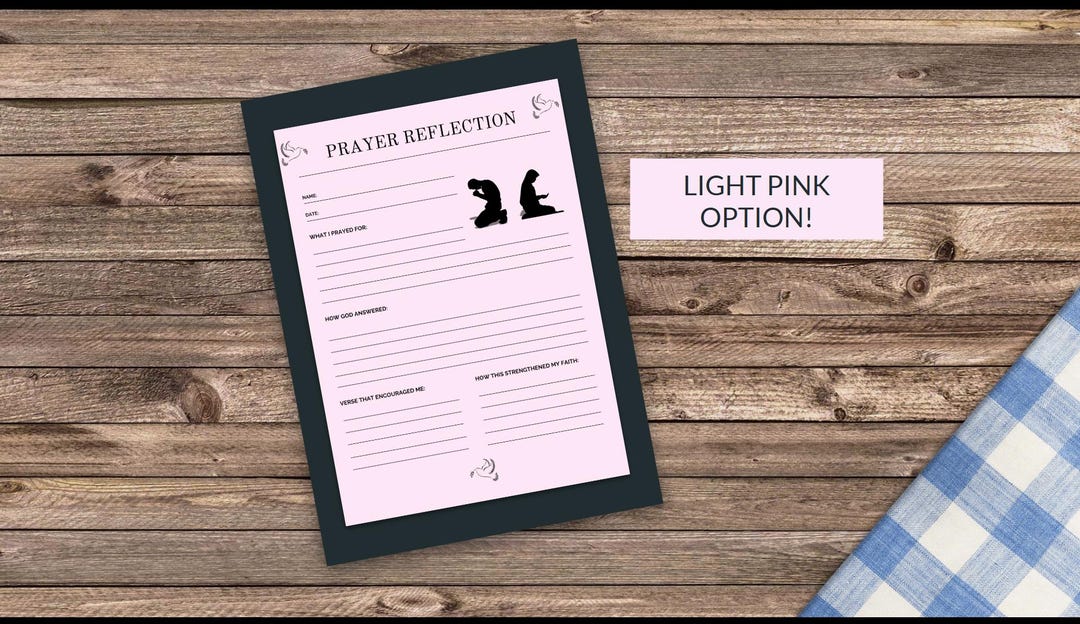 Blush Pink Prayer Reflection Page | Printable Answered Prayer Journal ...