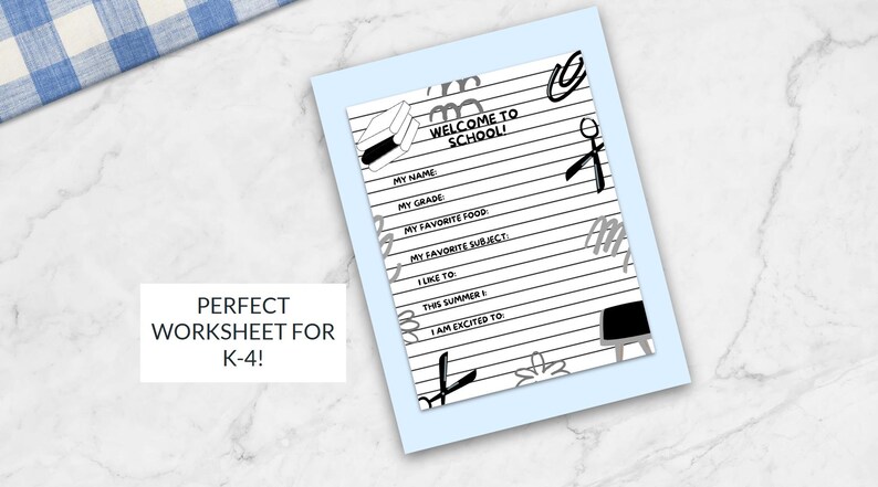 First Day of School Worksheet: All About Me Activity (PDF & PNG ...
