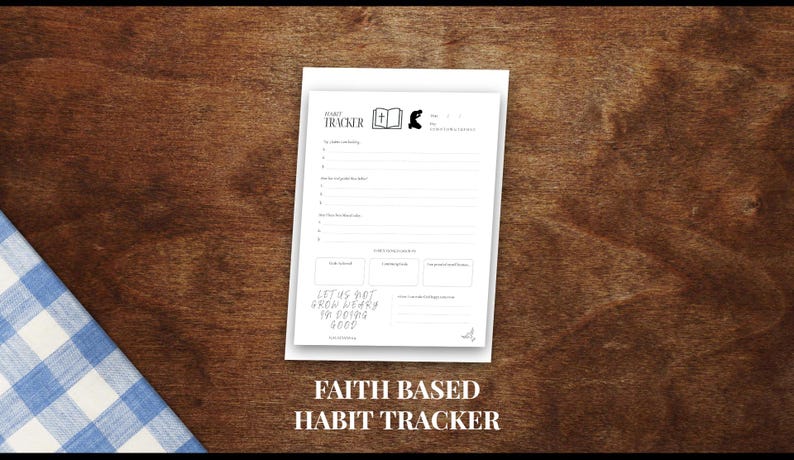 Minimalist Christian Habit Tracker | White Printable Planner Page ...