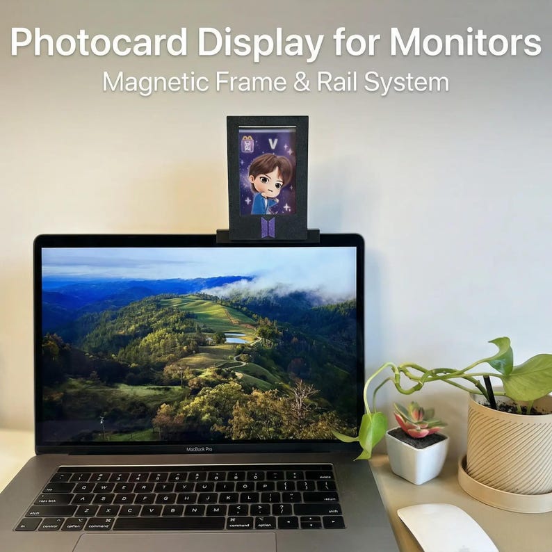 Photocard Holder for Monitors | Magnetic Frame & Rail Display System - Etsy