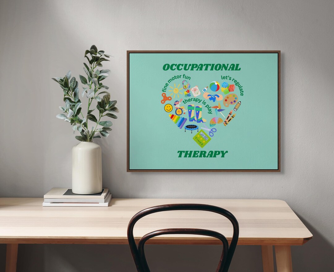 Green Occupational Therapy Heart Digital Print: 8x10, 14x11, 16x12 ...
