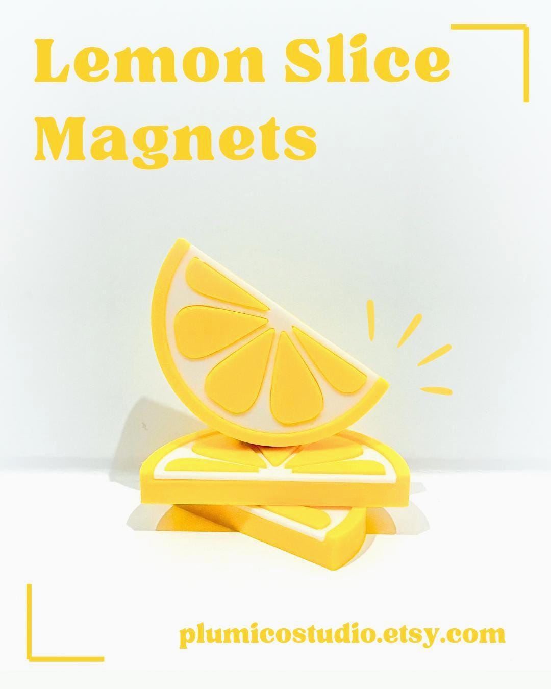 Lemon Slice Fridge Magnets: 3D Printed Citrus Kitchen Decor (set of 3 ...