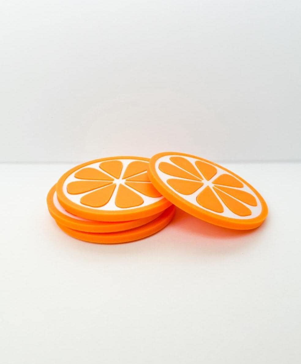 3D Printed Orange Slice Coasters: Citrus Drink Coaster With Rubber Pads ...