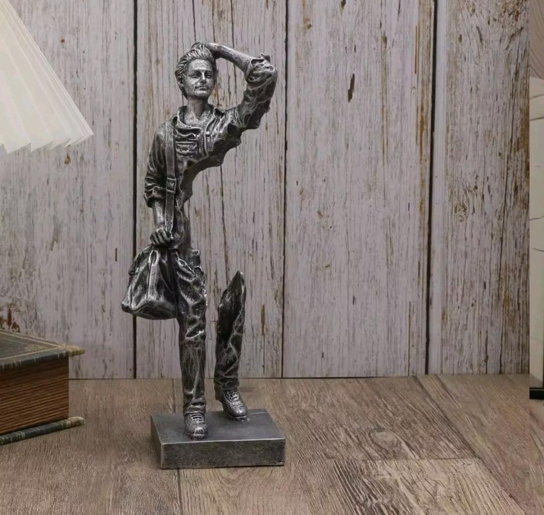 Abstract Walking Man Sculpture – Modern Art Statue in Bronze or Silver ...