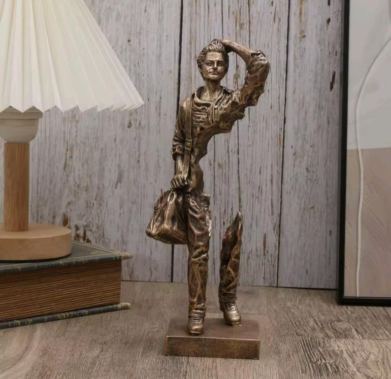 Abstract Walking Man Sculpture – Modern Art Statue in Bronze or Silver ...