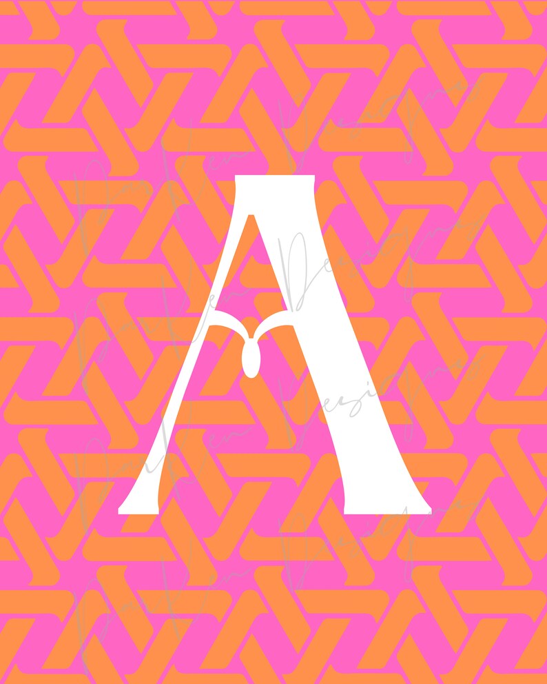Letter Print (digital Download), Orange, Pink Wall Art, Pink Decor ...