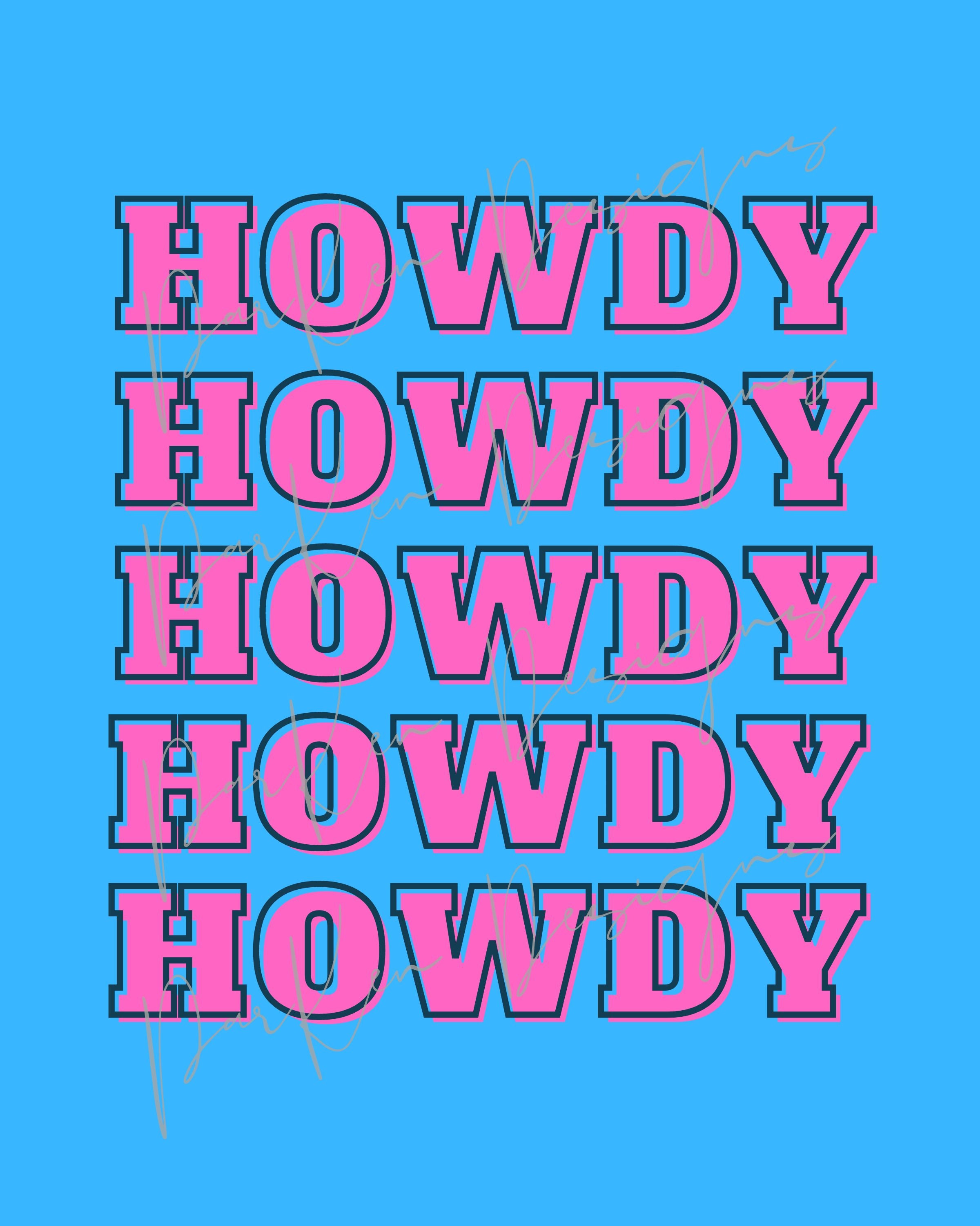 Howdy Print Blue (digital Download), Howdy Wall Art, Preppy Howdy ...