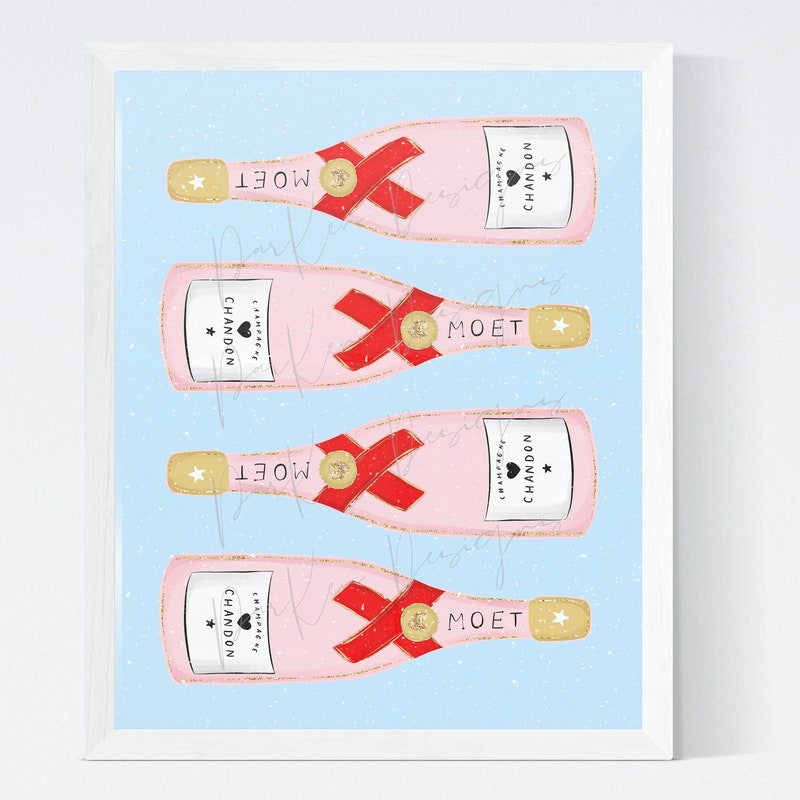 Champagne Print - Etsy