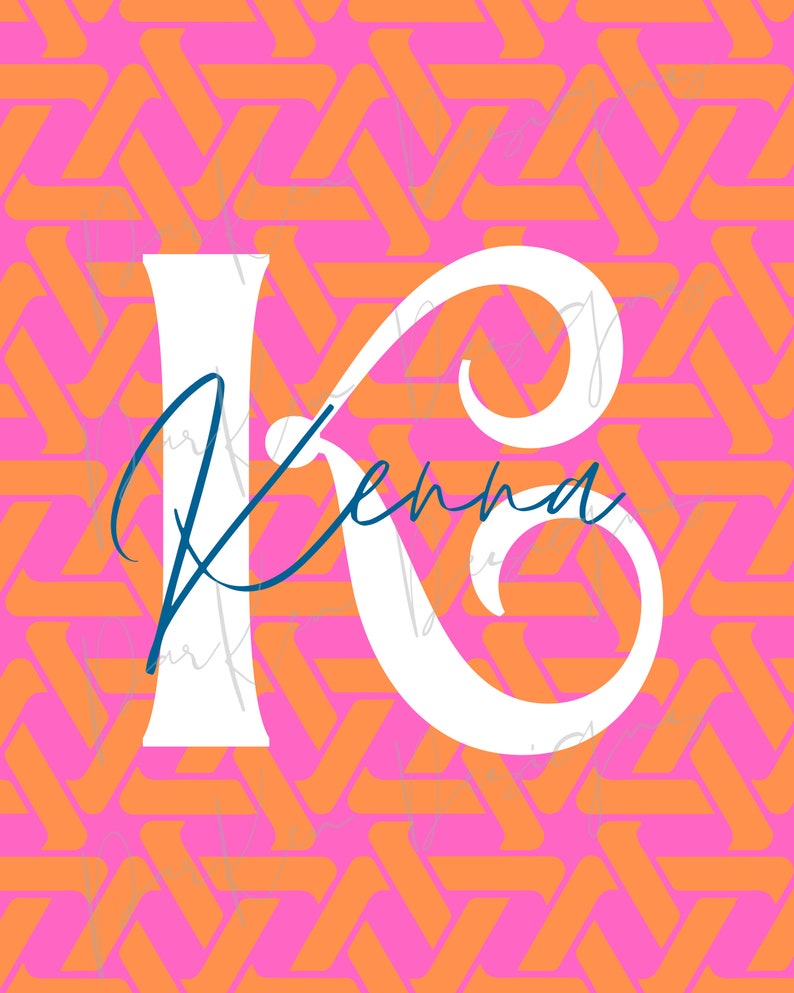 Letter Print (digital Download), Orange, Pink Wall Art, Pink Decor ...