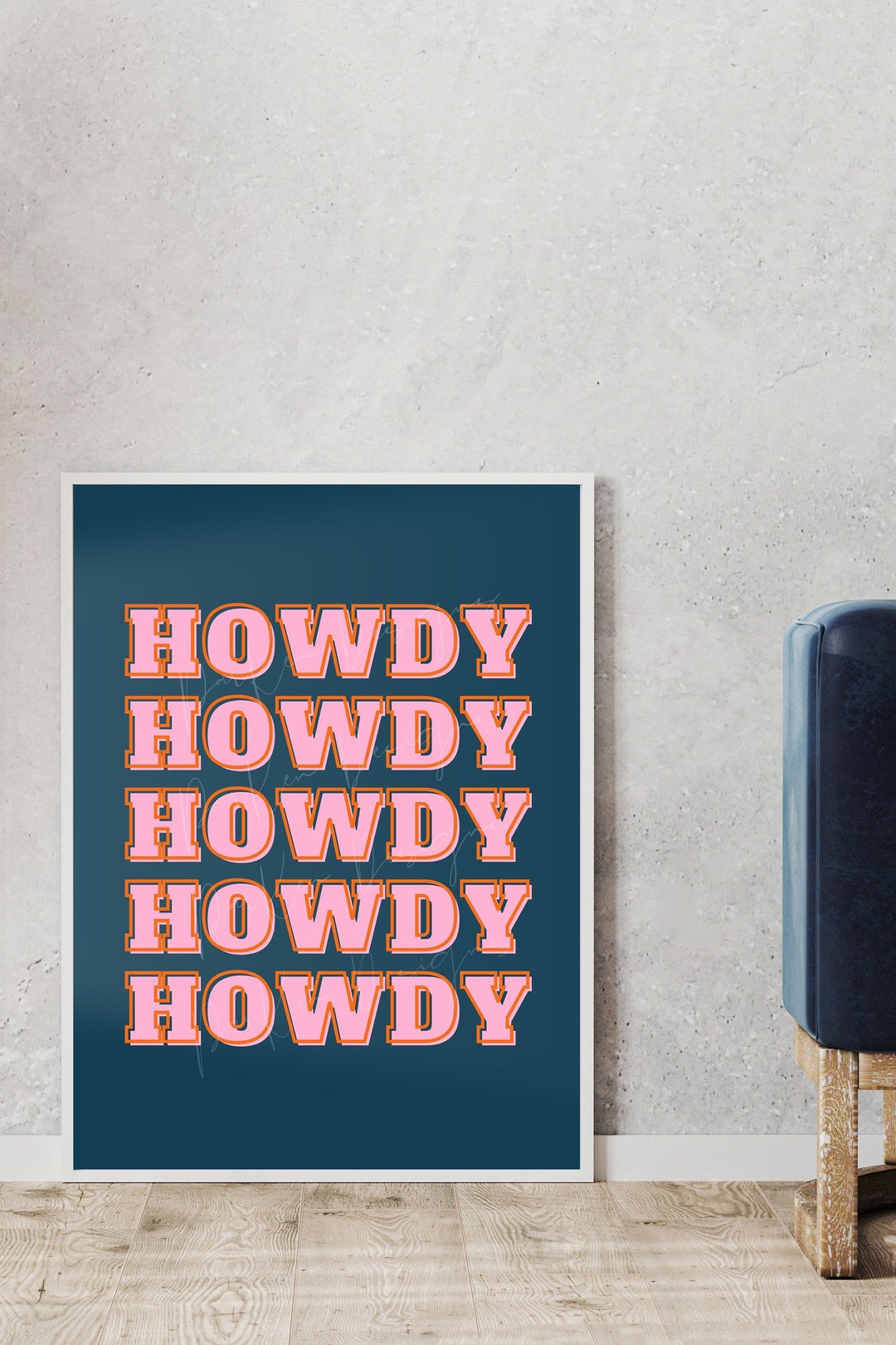 Howdy Wall Art: Western Preppy Dorm Decor (digital Download) - Etsy