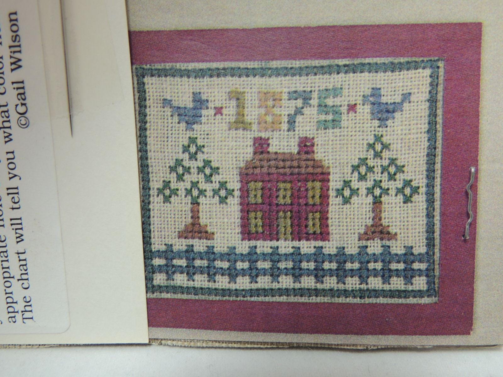 Gail Wilson Kit for Tiny Cross Stitch Sampler and Frame, Early American ...
