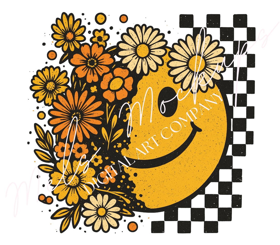 Floral Smiley Face Fall PNG | Boho Autumn Clipart, Thanksgiving ...