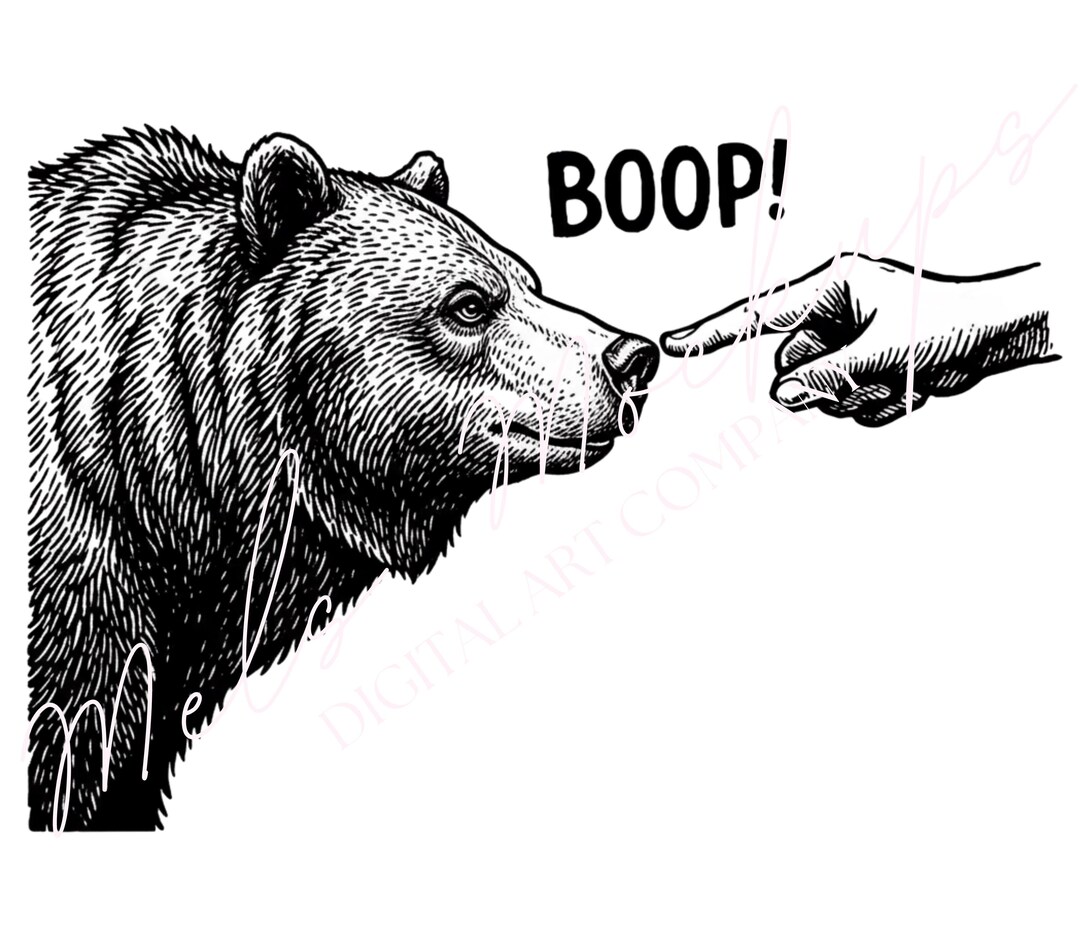 Funny Bear Finger Nose Boop SVG, Grizzly Clipart (digital Download) - Etsy
