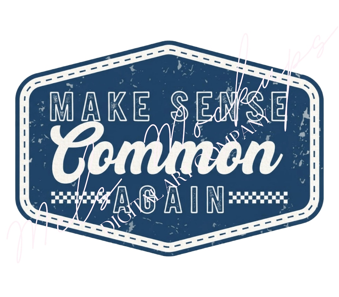Make Sense Common Again SVG, Retro Checkered Sarcasm Design (PNG, SVG ...