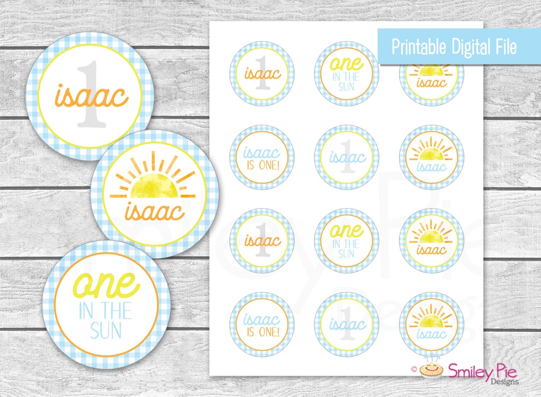 One in the Sun Cupcake Toppers - Printable File - Digital Download ...