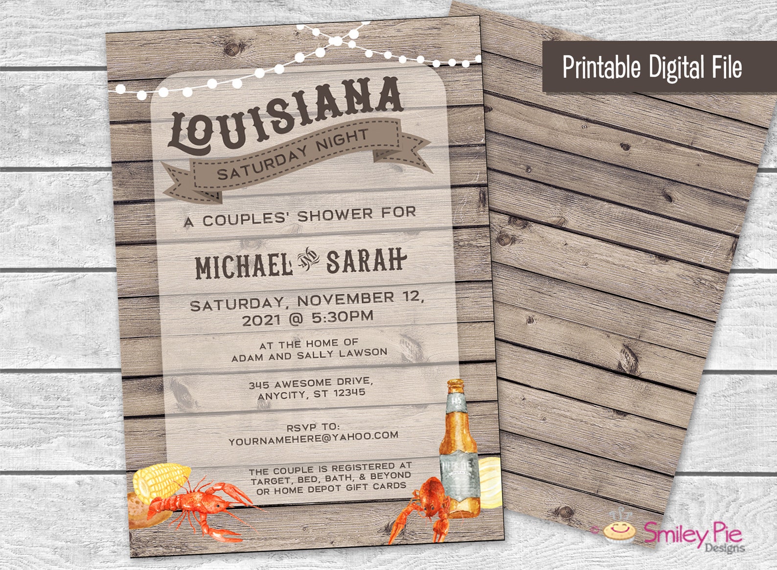 Louisiana Saturday Night Party Invitation Couple's | Etsy