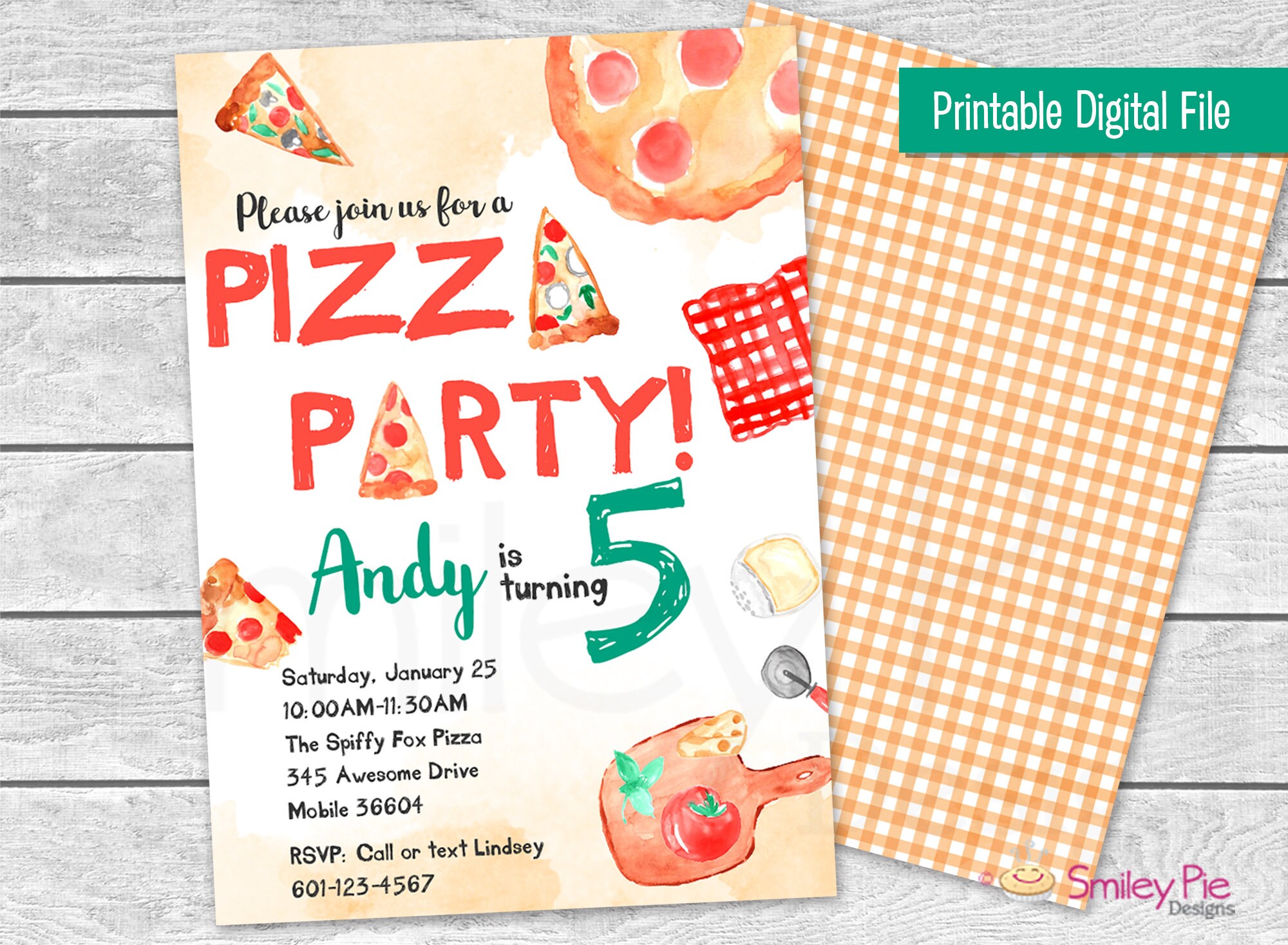 Free Printable Pizza Party Invitations